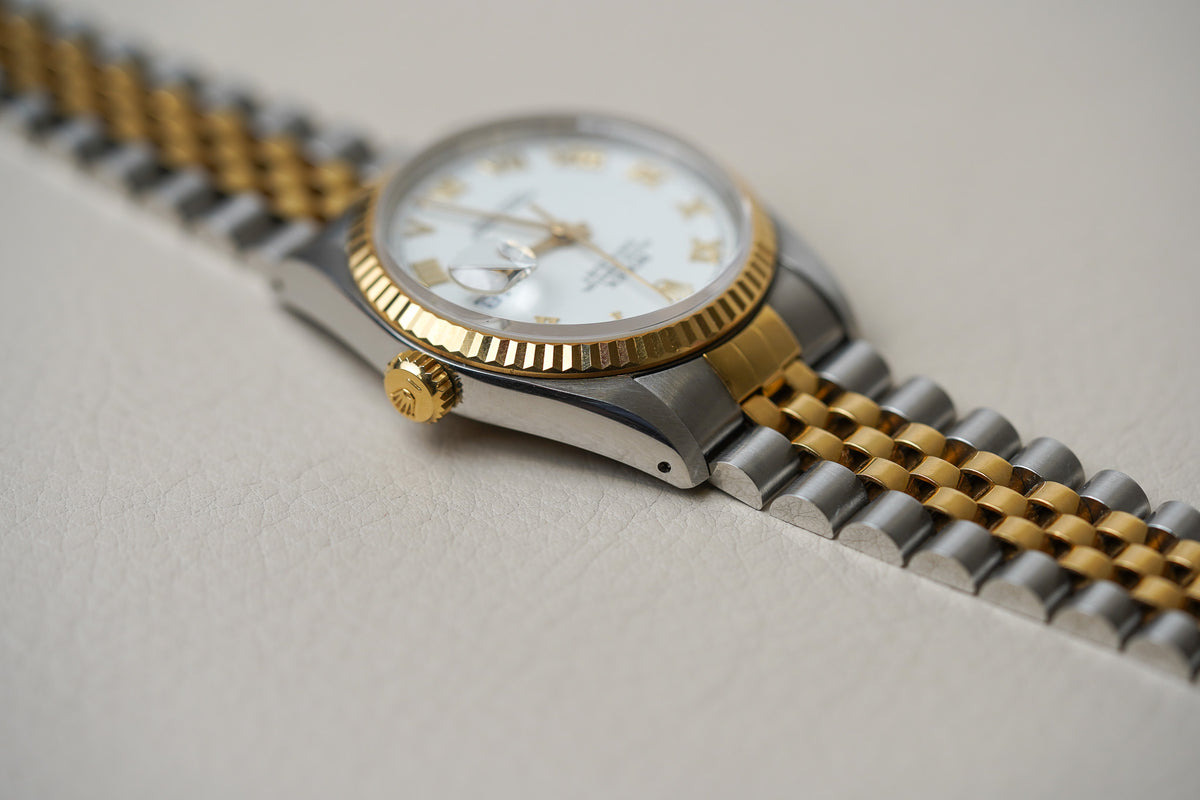1988 Rolex Datejust 16233 White Roman Dial – Belmont Watches